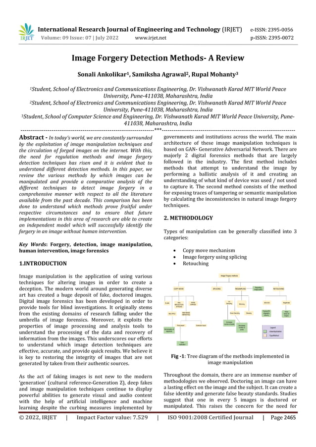 Image Forgery Detection Methods- A Review | PDF