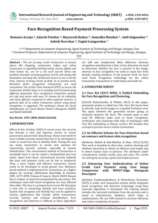 Face Recognition Based Payment Processing System | PDF