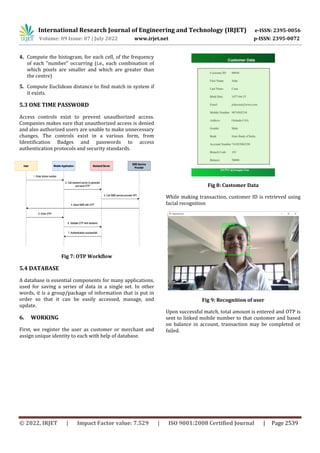 Face Recognition Based Payment Processing System | PDF