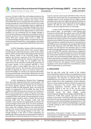 Investigation And Analysis of Traffic Flow Capacity And Level of Service Determination of Three ...