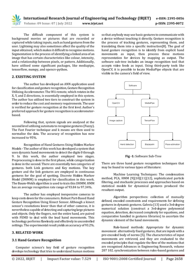 Smart Presentation Control by Hand Gestures Using Computer Vision and Google’s Mediapipe | PDF