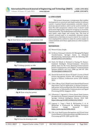 Smart Presentation Control by Hand Gestures Using Computer Vision and Google’s Mediapipe | PDF