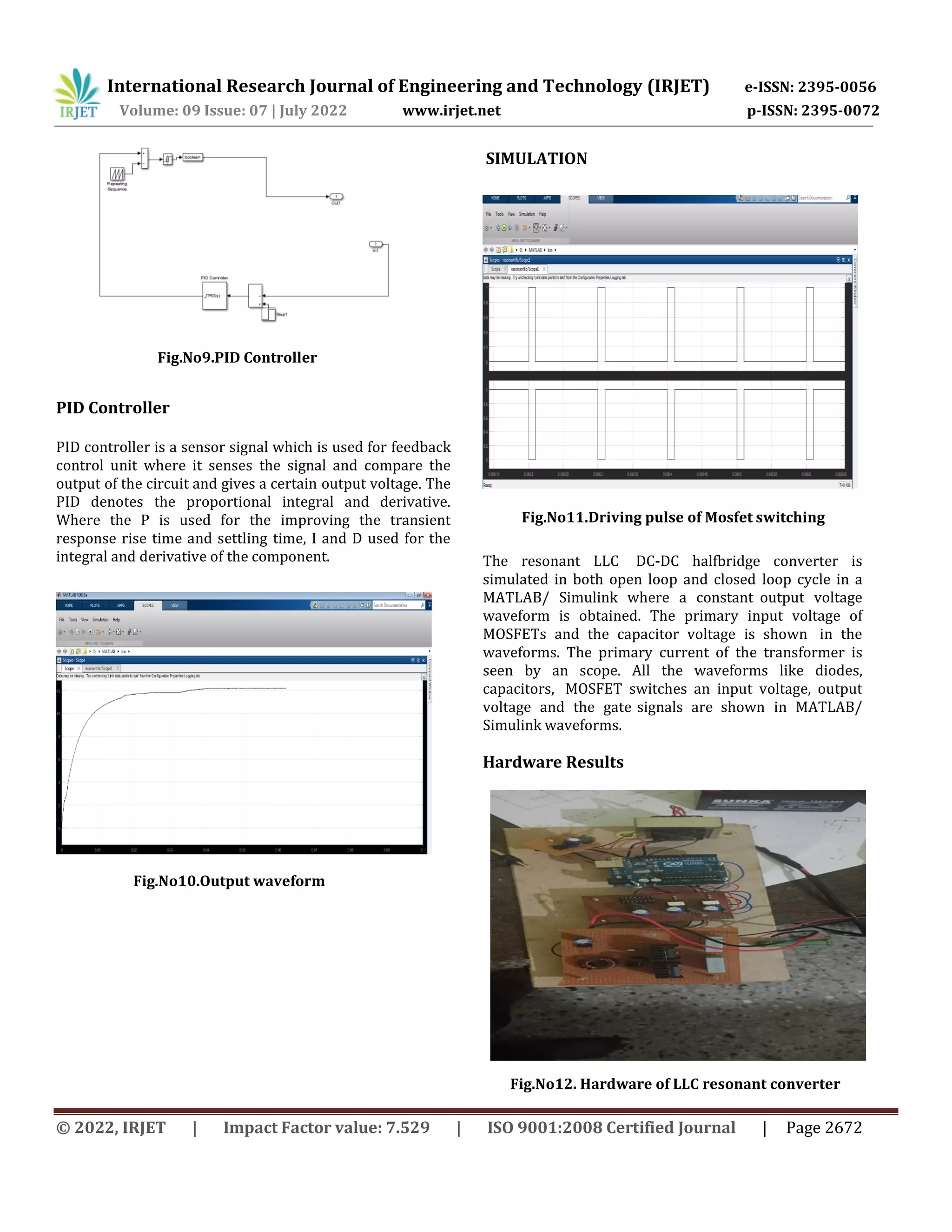 Design and Control of Half-Bridge Resonant Converter Topology of PID ...