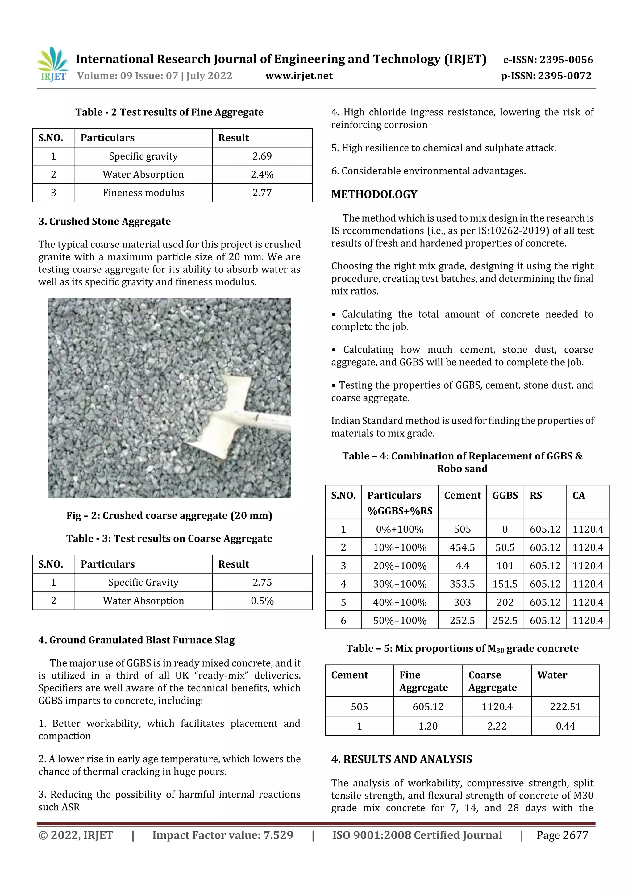An Experimental Investigation on Partial Replacement of Cement by GGBS ...