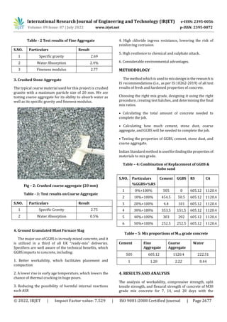 An Experimental Investigation on Partial Replacement of Cement by GGBS ...