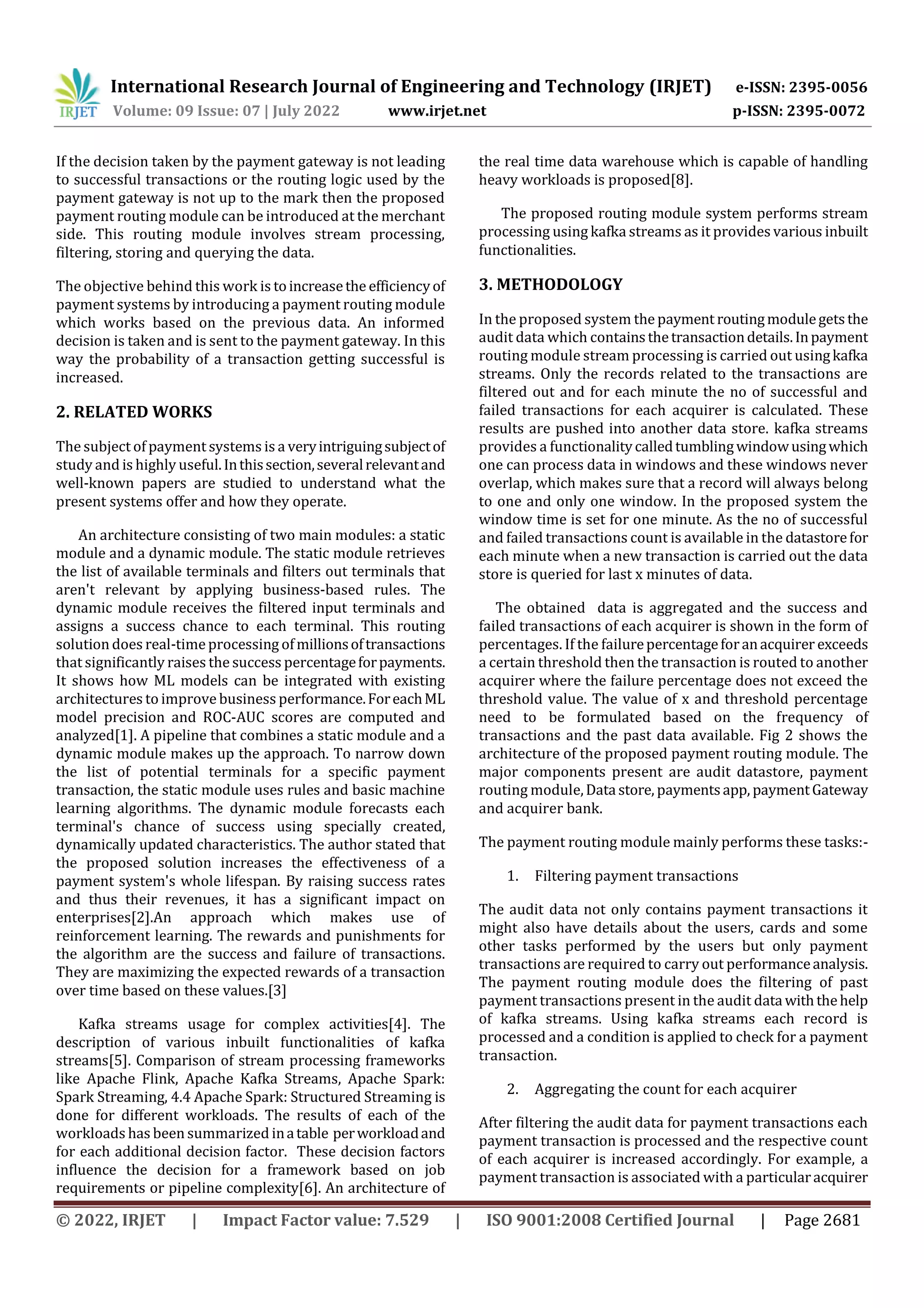 Payment Routing Module using Kafka Streams | PDF