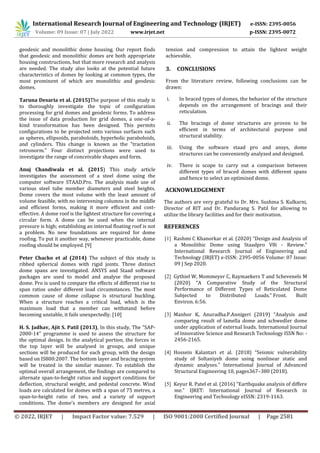Review on Comparative Study on Behaviour of Various Dome Structures for ...