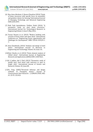 Review on Comparative Study on Behaviour of Various Dome Structures for Different Parameters | PDF