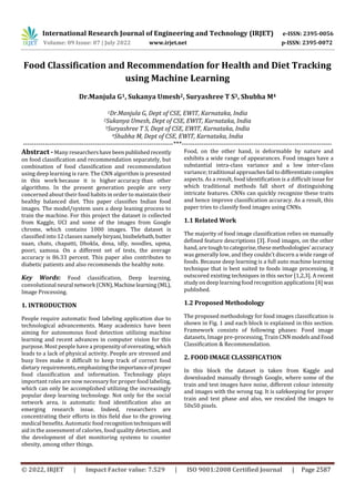 Food Classification and Recommendation for Health and Diet Tracking ...