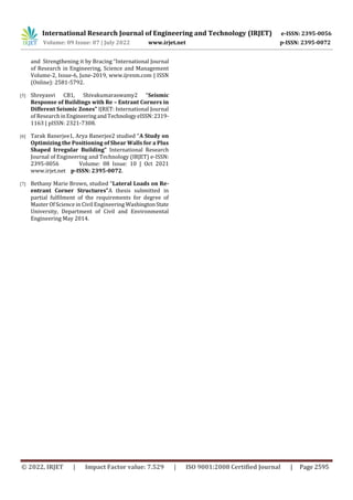 A REVIEW OF PERFORMANCE OF RE-ENTRANT CORNERS BUILDING WITH AND WITHOUT ...