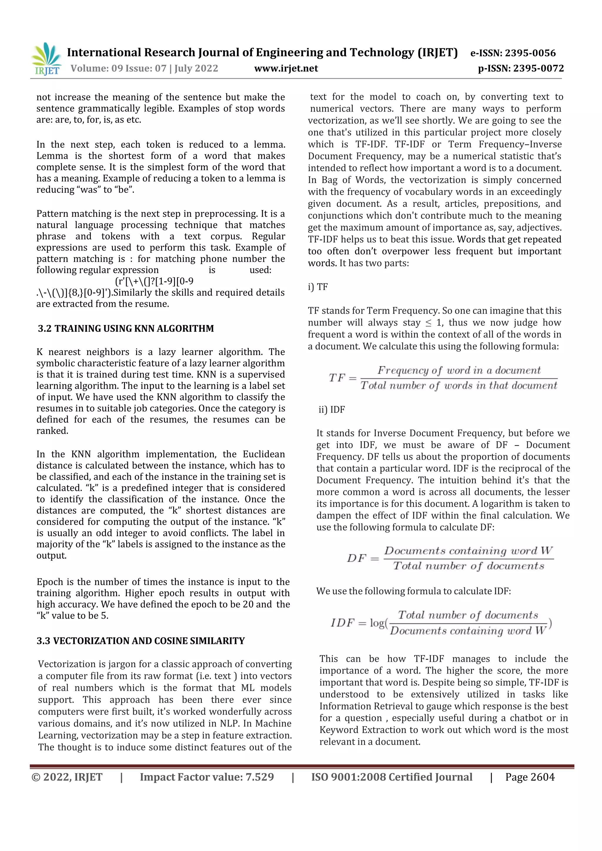 A WEB BASED APPLICATION FOR RESUME PARSER USING NATURAL LANGUAGE PROCESSING TECHNIQUES | PDF ...