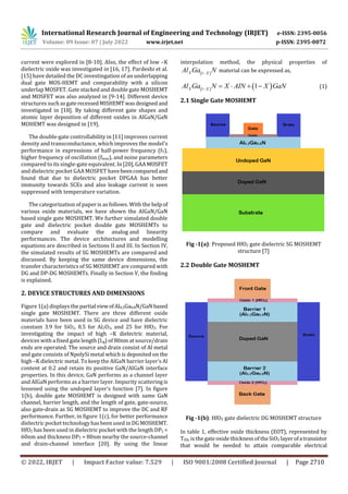 Analog/RF Performance of Dielectric Pocket Double Gate (DP-DG) AlGaN/GaN MOSHEMT | PDF