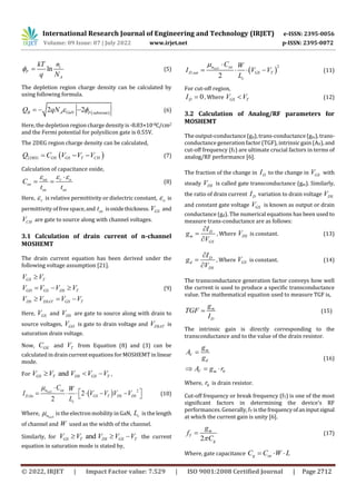 Analog/RF Performance of Dielectric Pocket Double Gate (DP-DG) AlGaN/GaN MOSHEMT | PDF