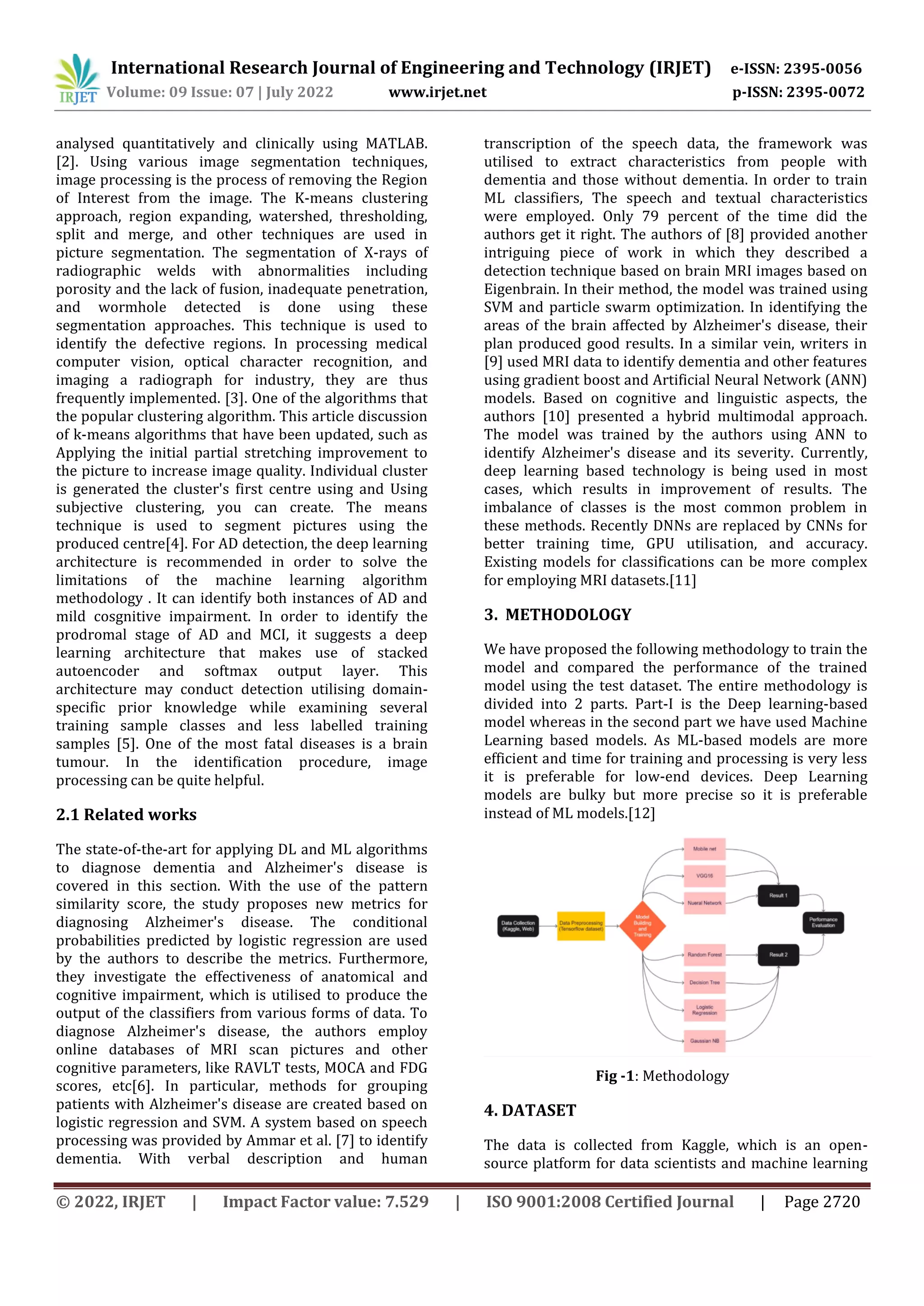 Early Detection of Alzheimer’s Disease Using Machine Learning Techniques | PDF