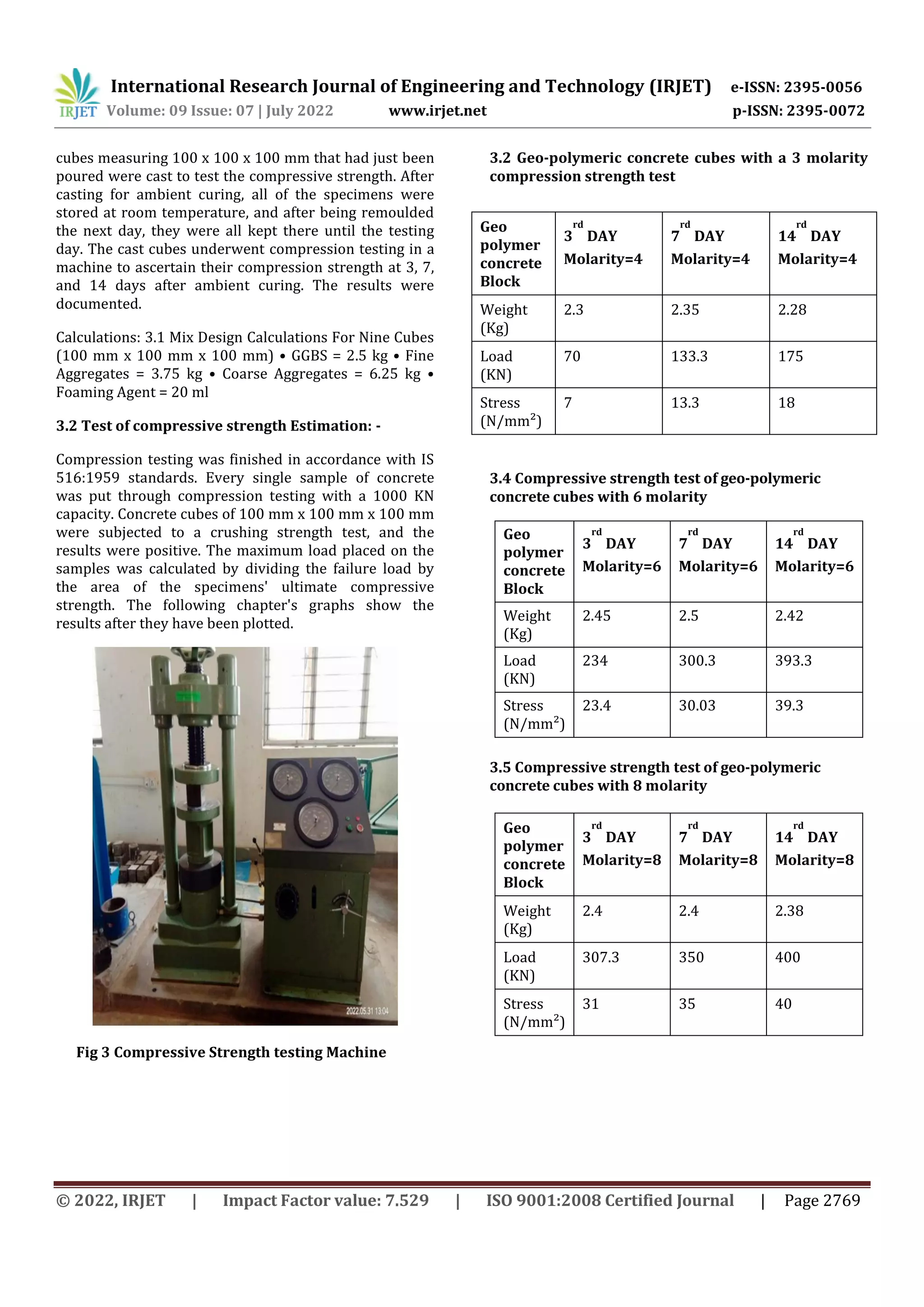 GGBS based geo-polymer light weight concrete by using foaming agent. | PDF