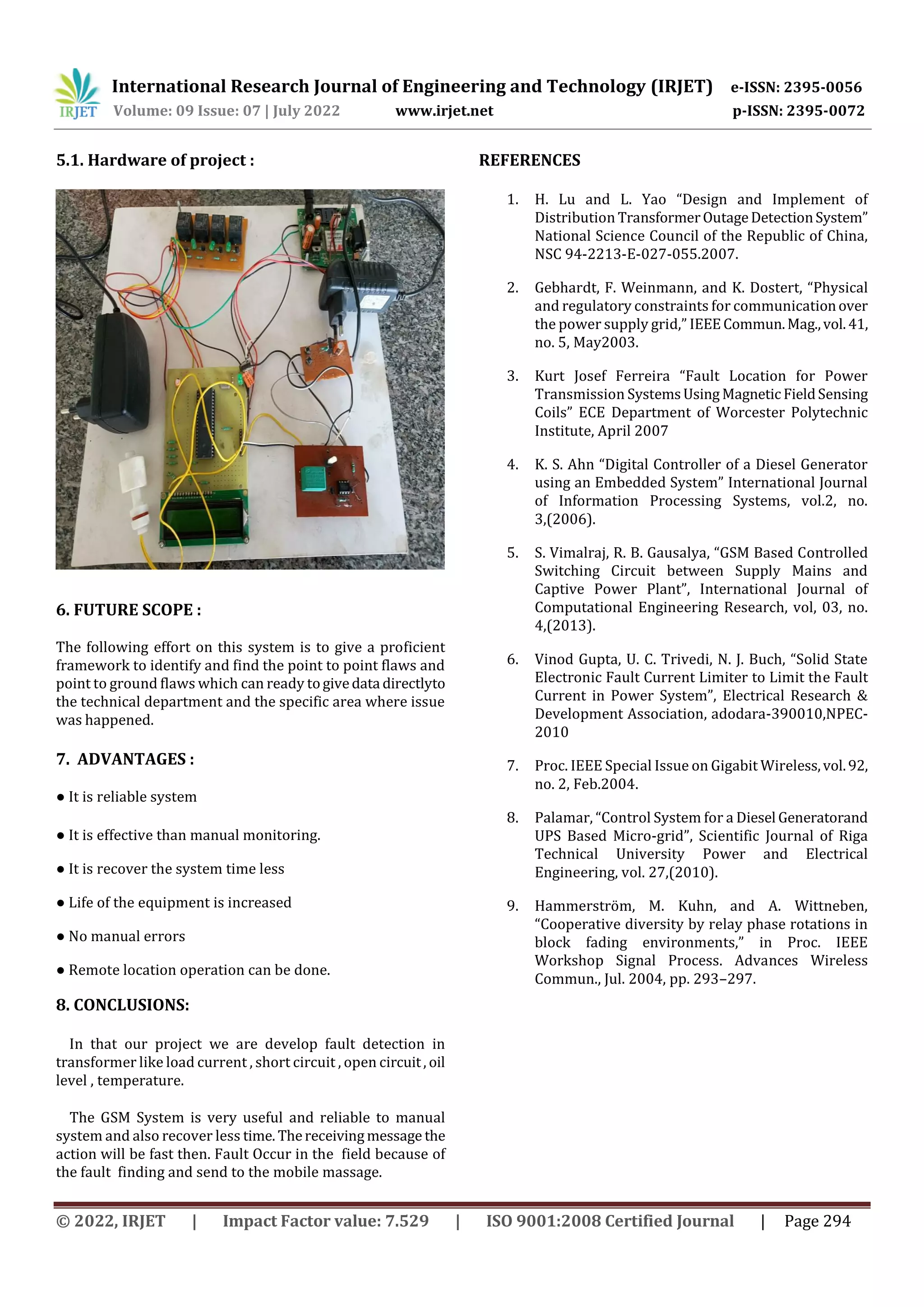 Transformer Fault Detection And Monitoring Pdf Technology And Computing