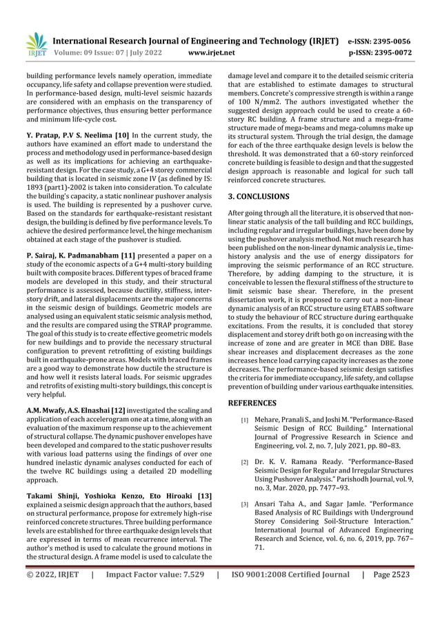 Performance based seismic design of the multi-storied reinforced concrete building: A review | PDF