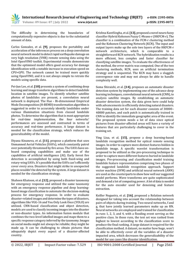 AI-Based Change Detection for Disaster Identification utilizing Bi- temporal Satellite Images | PDF