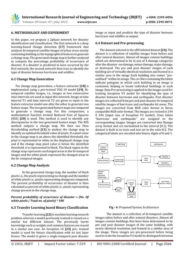 AI-Based Change Detection for Disaster Identification utilizing Bi- temporal Satellite Images | PDF