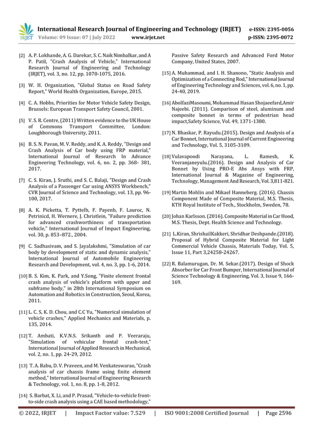 Explicit Dynamics Crash Analysis of Car for Different Materials using Ansys | PDF