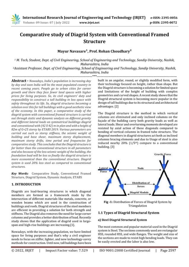 Comparative study of Diagrid System with Conventional Framed Structure ...