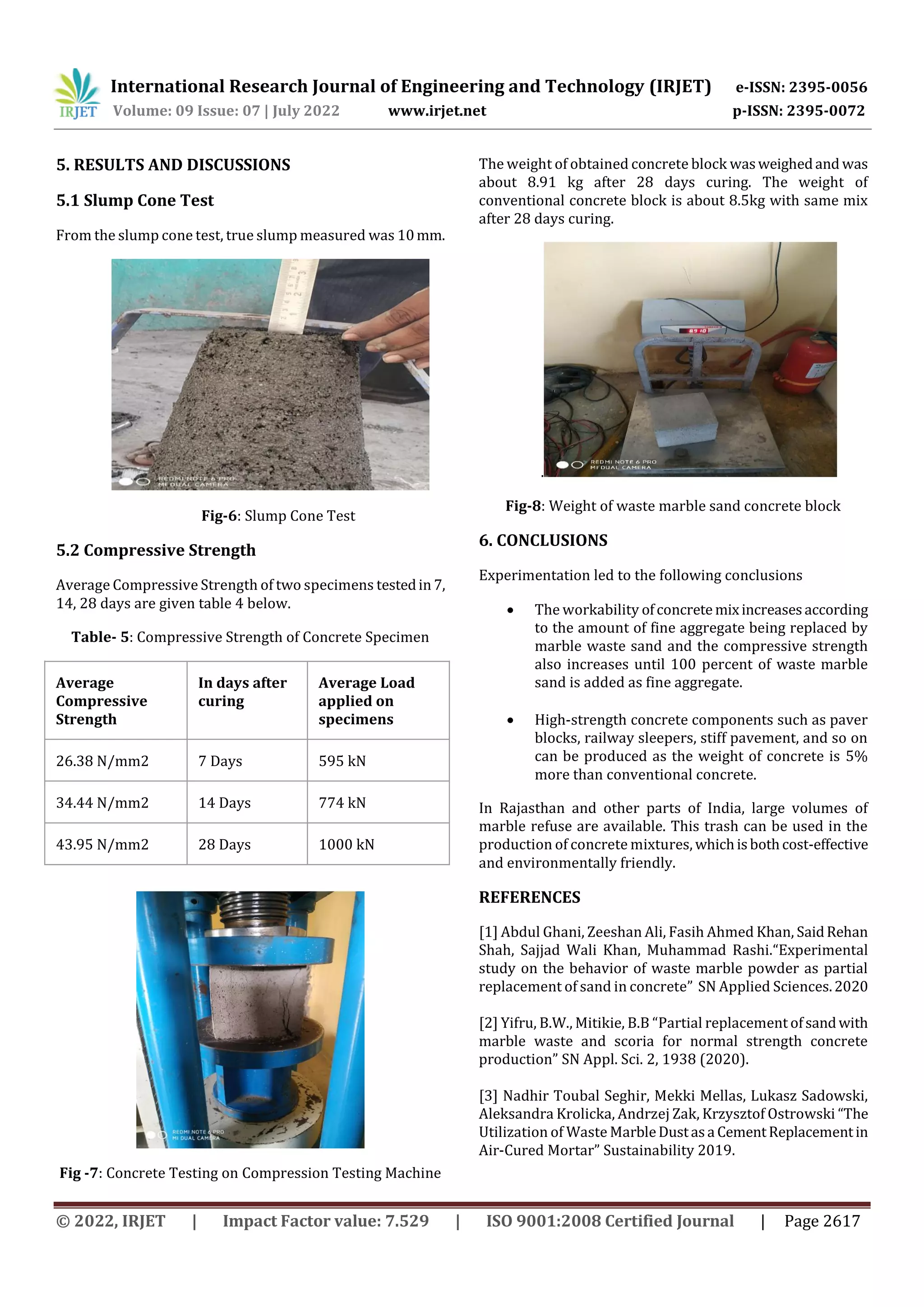 Use of Waste Marble Sand in Concrete | PDF