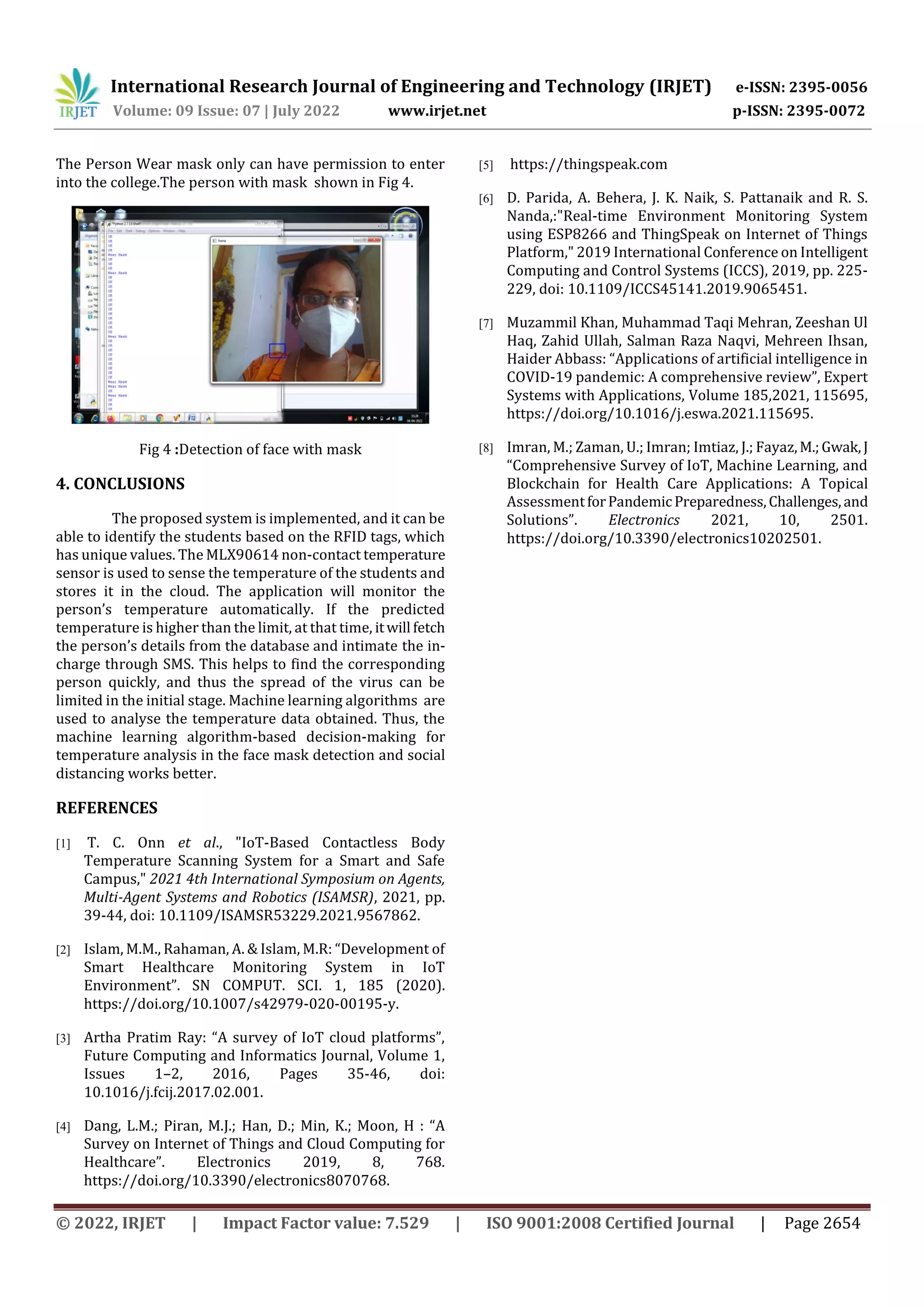 REAL TIME IMPLEMENTATION OF AI-BASED FACE MASK DETECTION SOCIAL ...