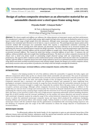 Design of carbon composite auto chassis | PDF