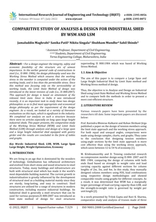 COMPARITIVE STUDY OF ANALYSIS & DESIGN FOR INDUSTRIAL SHED BY WSM AND ...