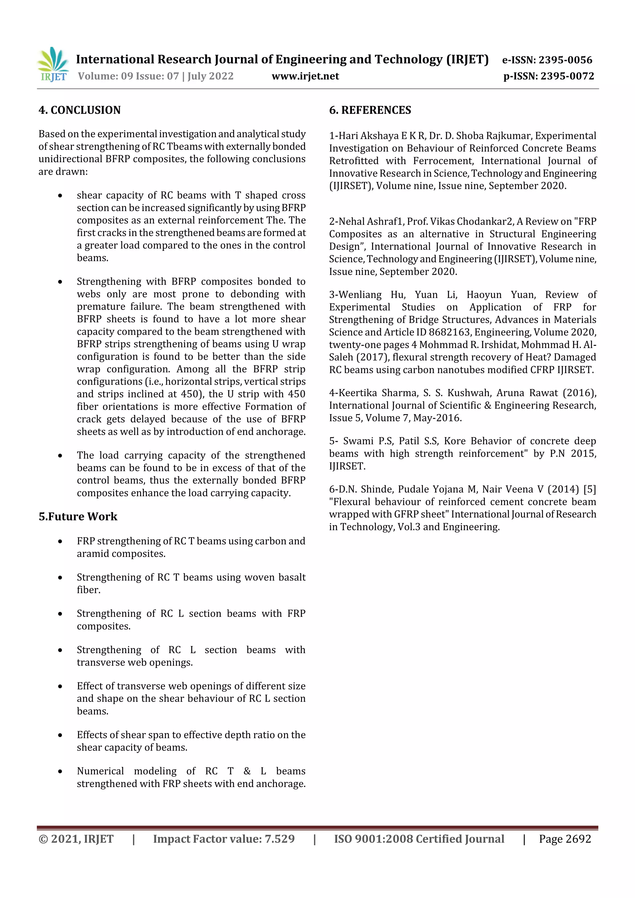 SHEAR STRENGTHENING OF REINFORCED AND PRESTRESSED CONCRETE BEAM USING ...