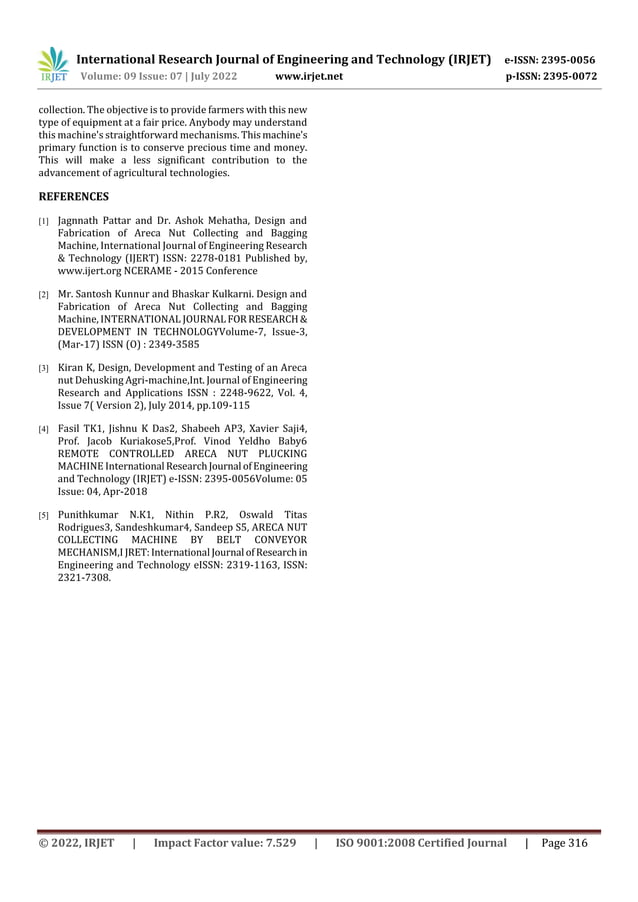 SEMI – AUTOMATIC ARECA NUT COLLECTING MACHINE | PDF