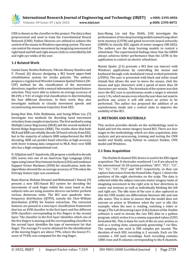 Motor Imagery based Brain Computer Interface for Windows Operating System | PDF