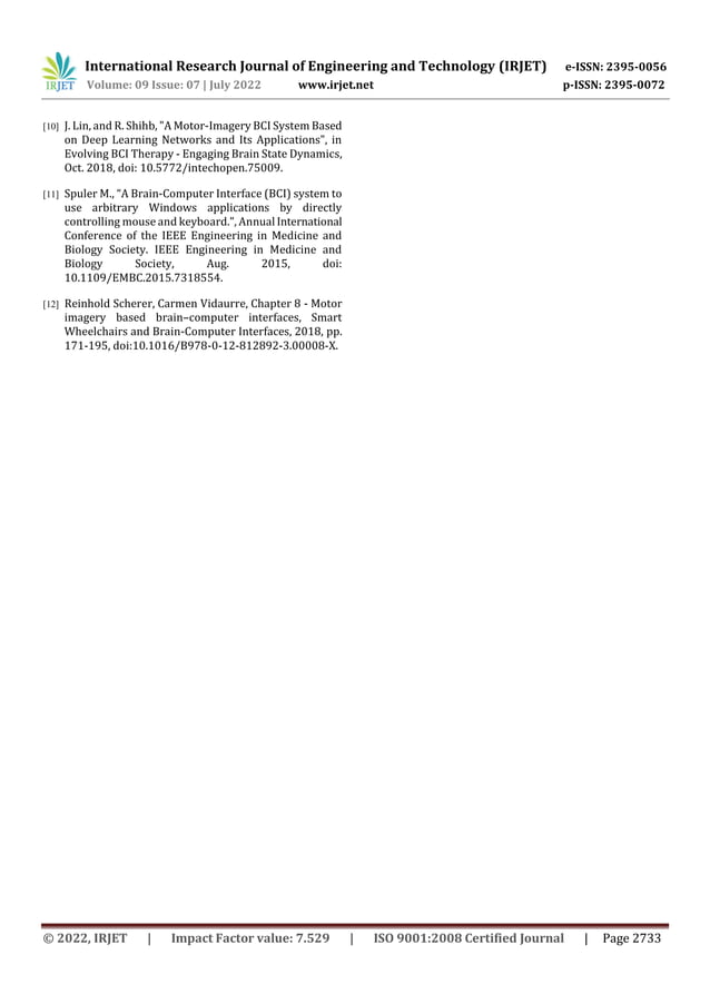 Motor Imagery based Brain Computer Interface for Windows Operating System | PDF