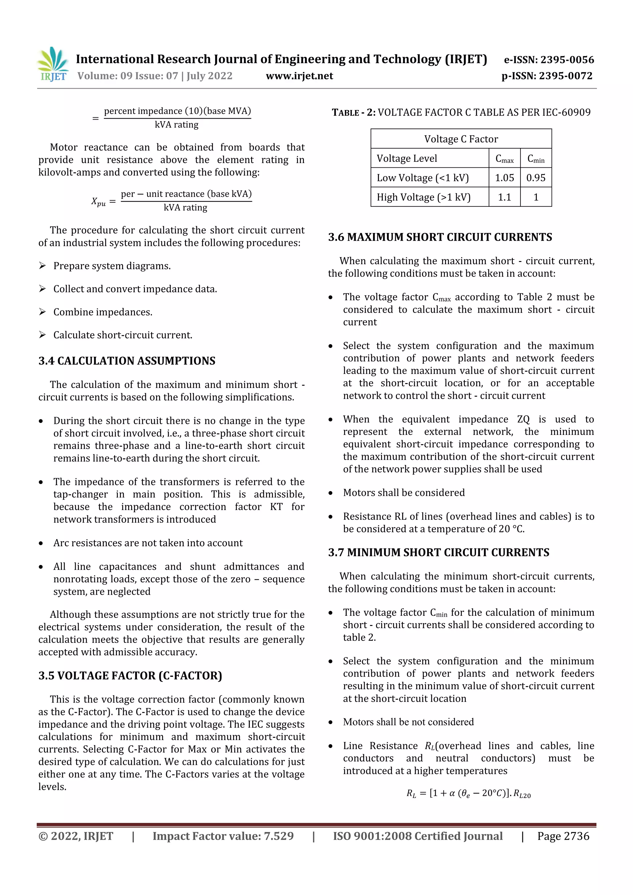 SHORT CIRCUIT ANALYSIS OF ELECTRICAL DISTRIBUTION SYSTEM FOR INDUSTRY APPLICATION USING ETAP ...