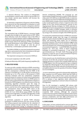 A Comparison on Different Techniques for PAPR and BER Reduction in OFDM Communication Systems | PDF