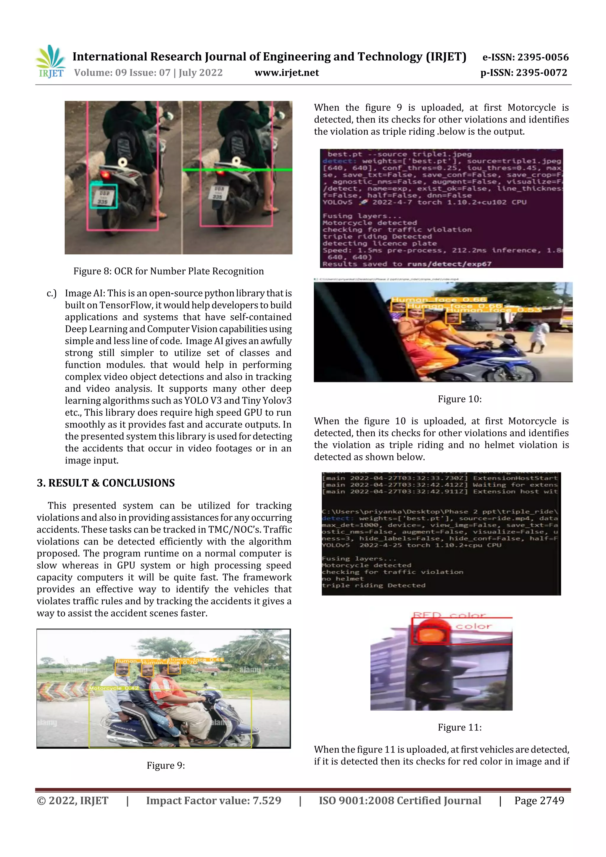 Deep Learning Based Vehicle Rules Violation Detection And Accident