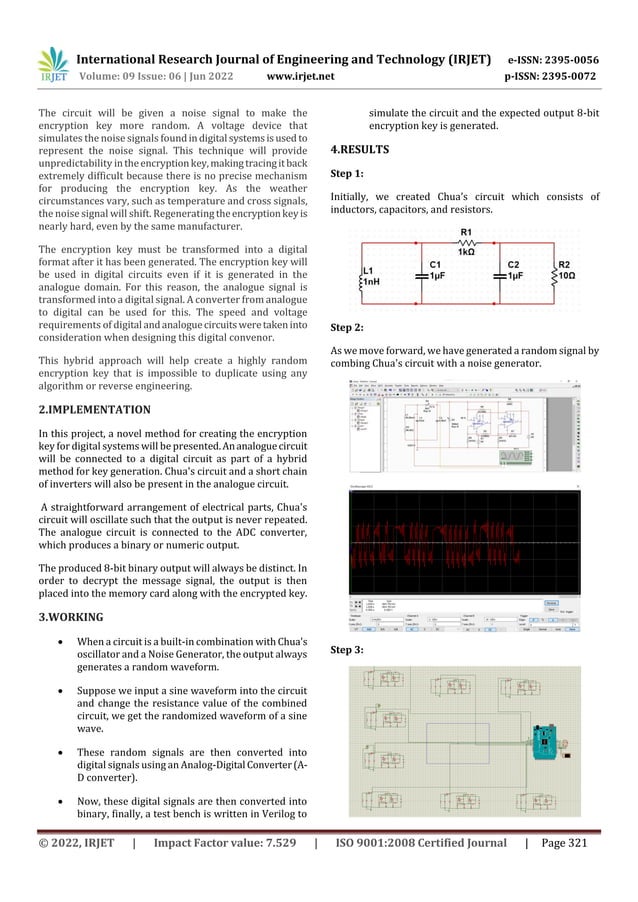 ENCRYPTION KEY GENERATION FOR DIGITAL CIRCUITS USING ANALOG CIRCUITS | PDF