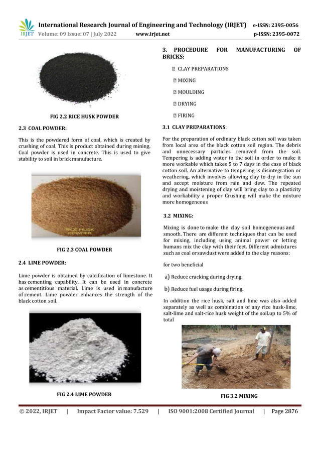 UTILIZATION OF BLACK COTTON SOIL IN THE MANUFACTURE OF BRICKS | PDF ...