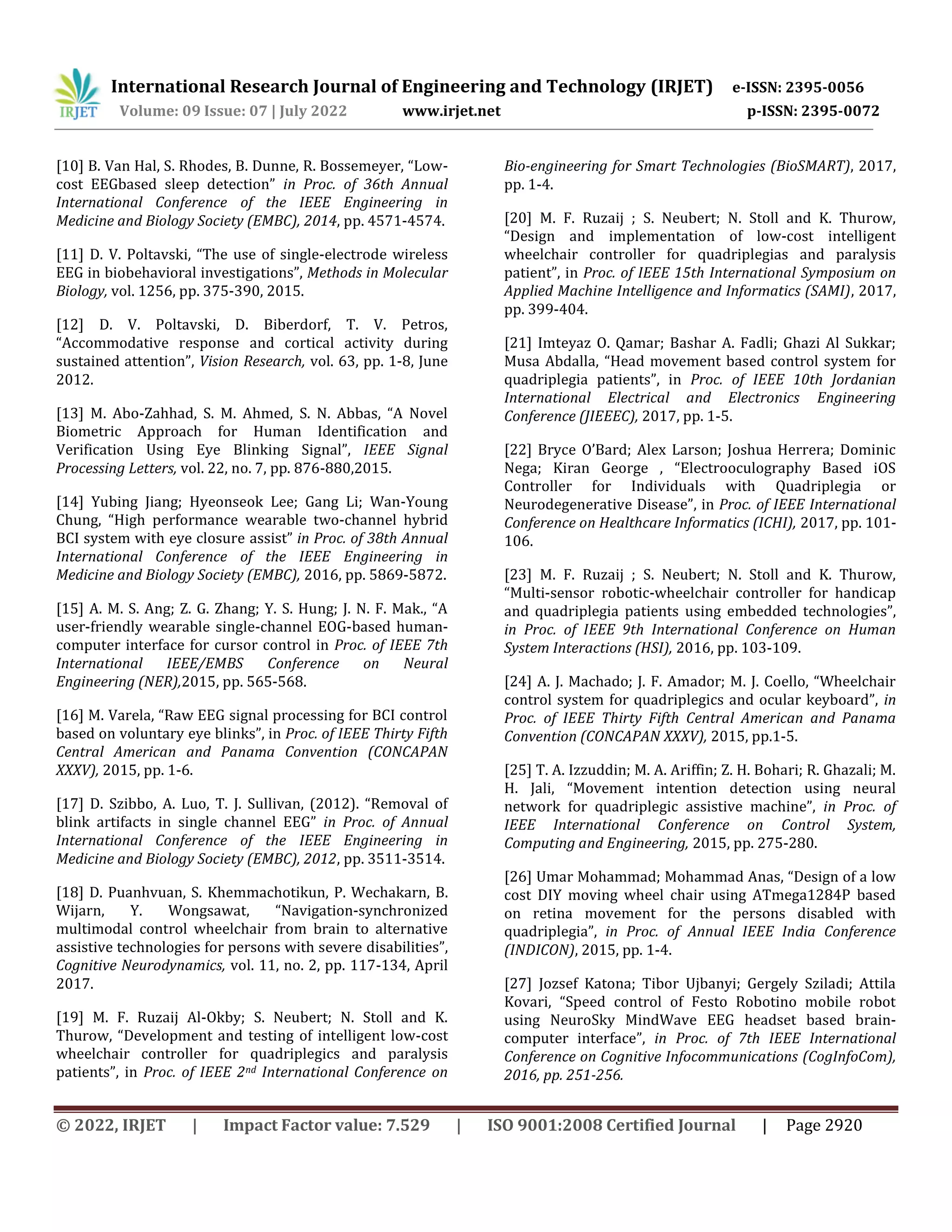 Brain computer interfacing for controlling wheelchair movement | PDF
