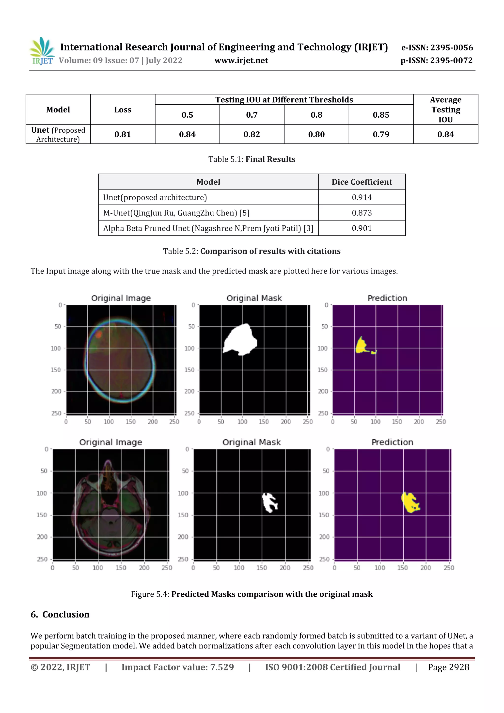 Improved UNet Framework with attention for Semantic Segmentation of Tumor Regions in Brain MRI ...