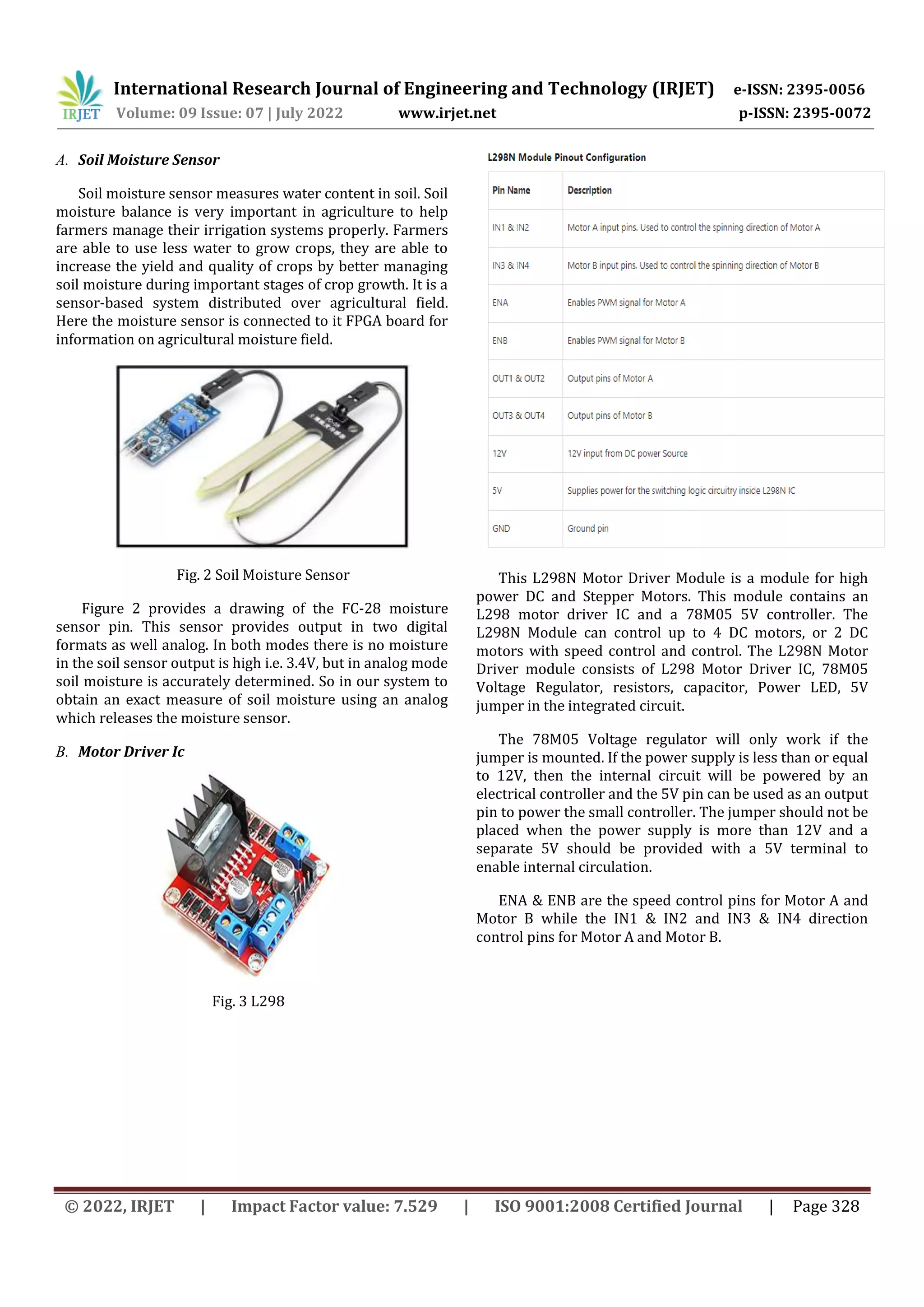 Smart Soil Moisture Sensing & Automatic Water Irrigation Robot | PDF