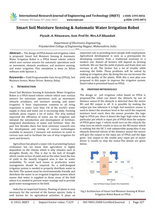 Smart Soil Moisture Sensing & Automatic Water Irrigation Robot | PDF