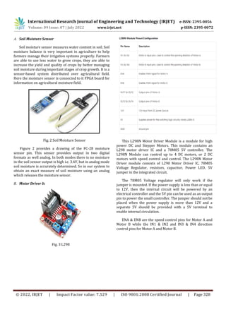 Smart Soil Moisture Sensing & Automatic Water Irrigation Robot | PDF