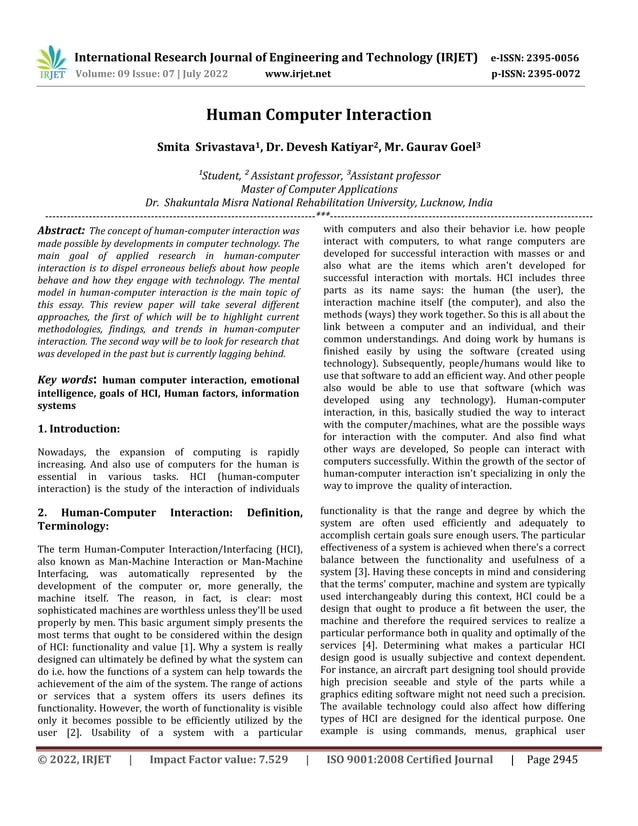Human Computer Interaction | PDF