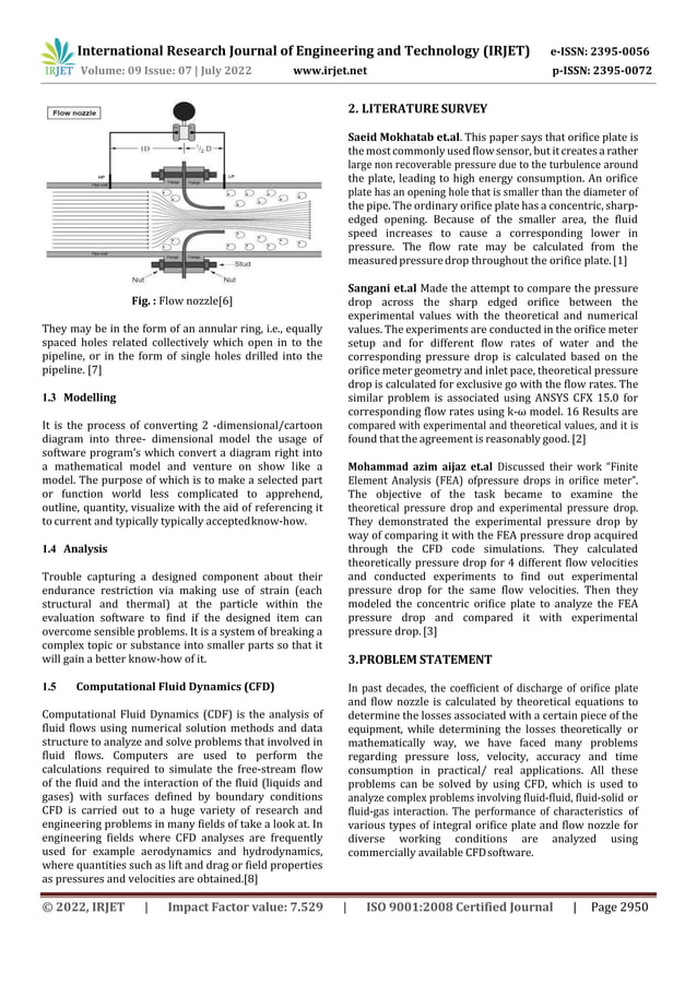 ANALYSIS AND EVALUATION OF COEFFICIENT OF DISCHARGE ON ORIFICE PLATE ...