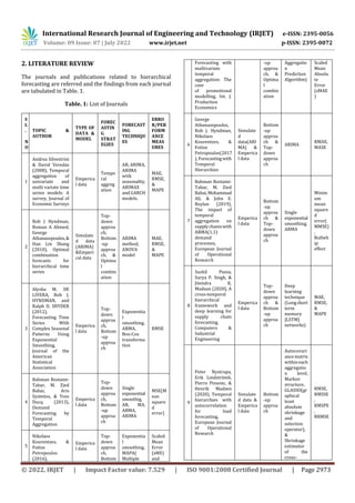 Hierarchical Forecasting and Reconciliation in The Context of Temporal Hierarchy | PDF