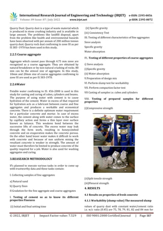 Strength Studies of Concrete with Quarry Dust as Partial Replacement of ...