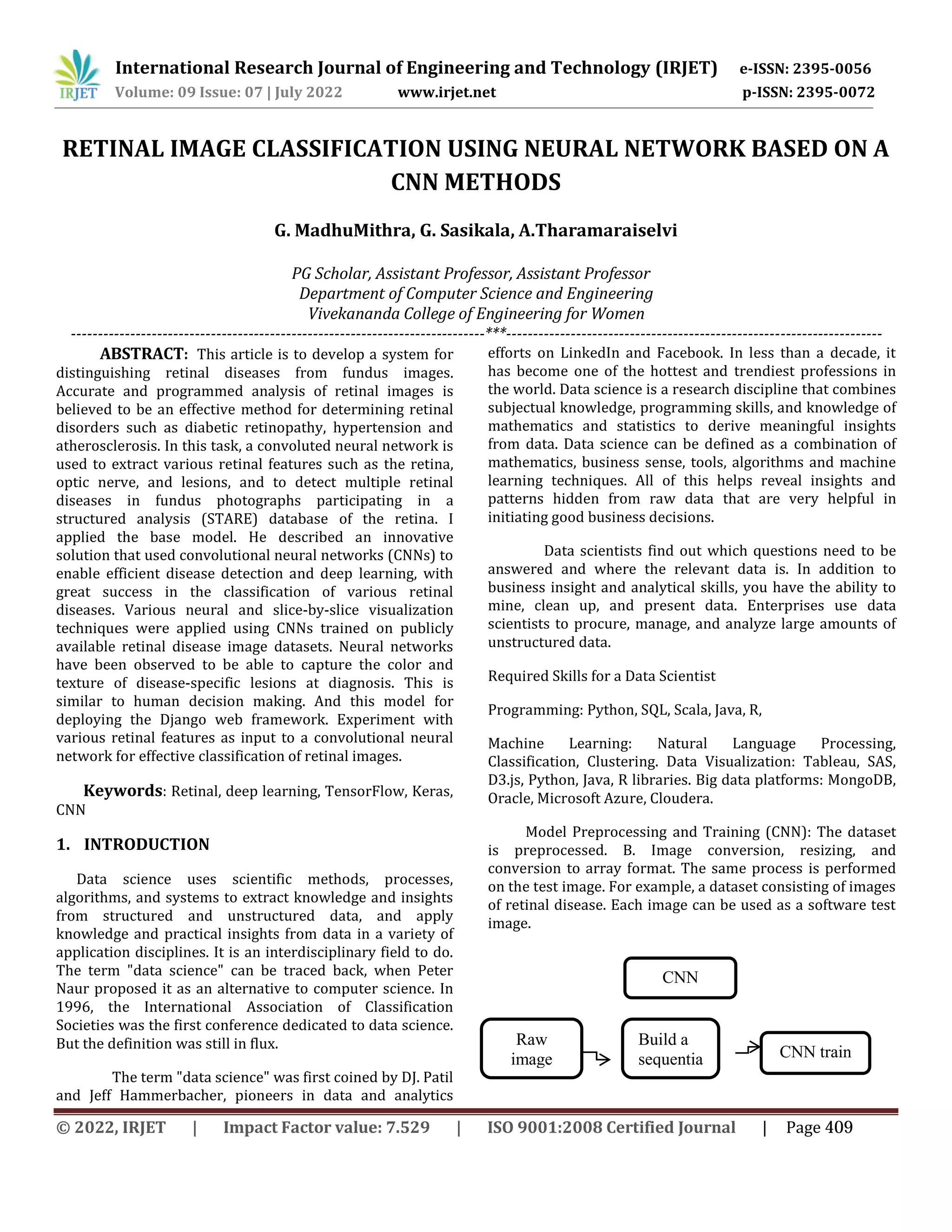 RETINAL IMAGE CLASSIFICATION USING NEURAL NETWORK BASED ON A CNN METHODS | PDF | Eye and Vision ...