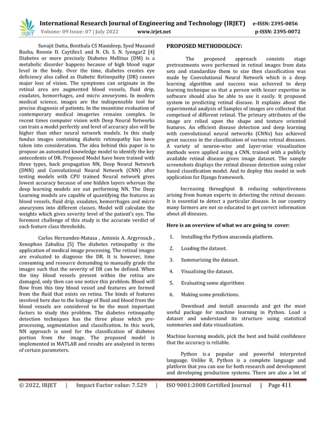 Retinal Image Classification Using Neural Network Based On A Cnn