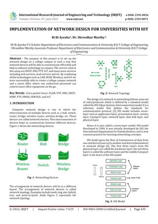 IMPLEMENTATION OF NETWORK DESIGN FOR UNIVERSITIES WITH IOT | PDF | Computer Networking | Computing